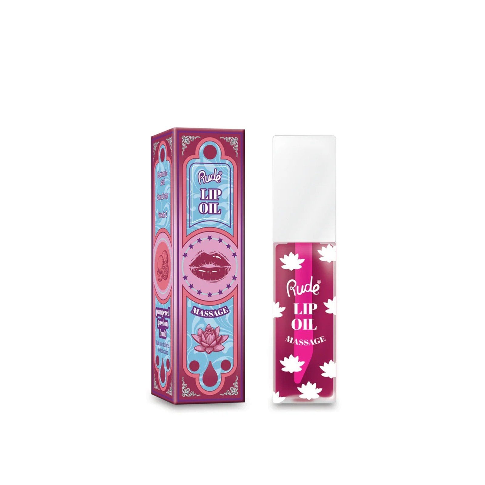 Rude Cosmetics Lip Oil Massage Pampered Passion Fruit 4ml Seychelles