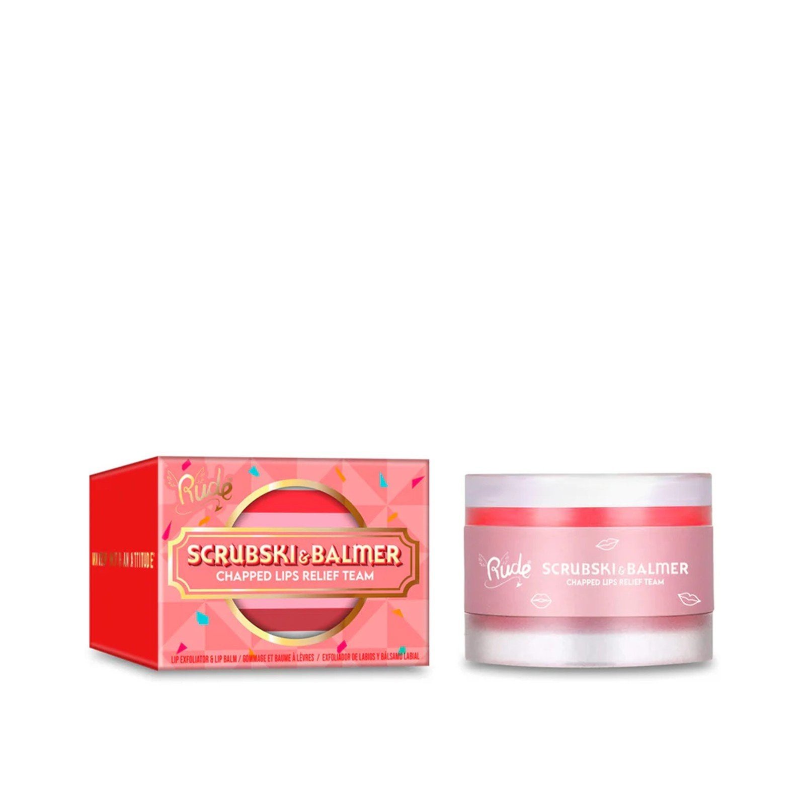 Rude Cosmetics Scrubski & Balmer Lip Exfoliator & Lip Balm Juicy Peach ...