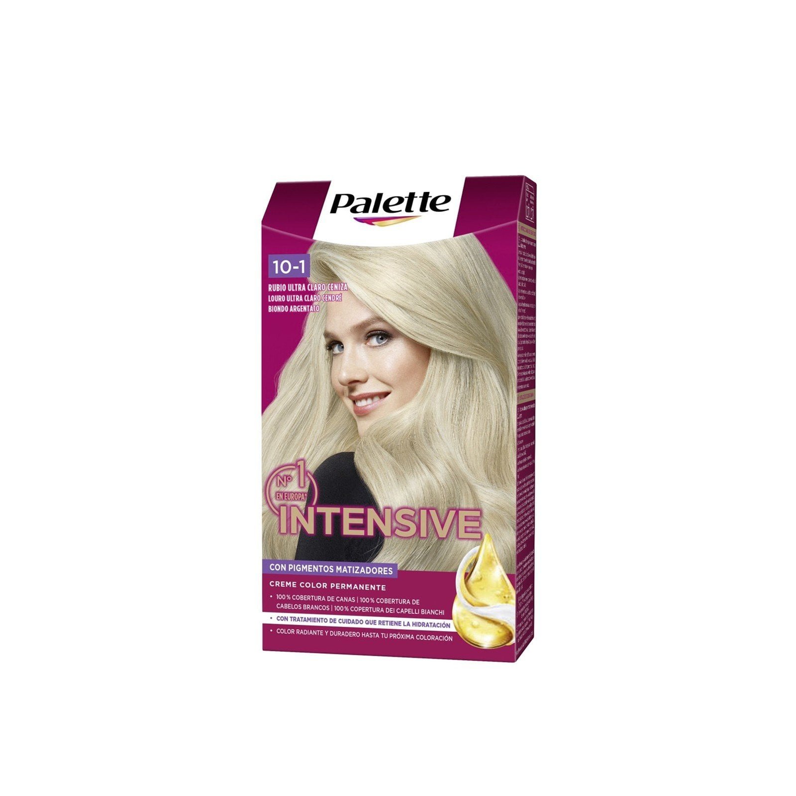 Schwarzkopf Palette Intensive Creme Color Permanent Hair Dye 10-1 Ultra Light Ash Blonde Perú