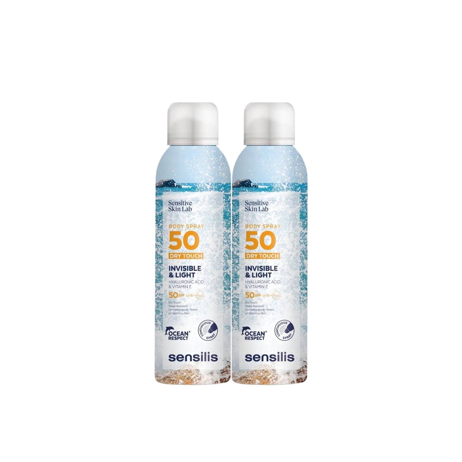 Sensilis Invisible & Light Dry Touch Body Spray SPF50 200ml x2