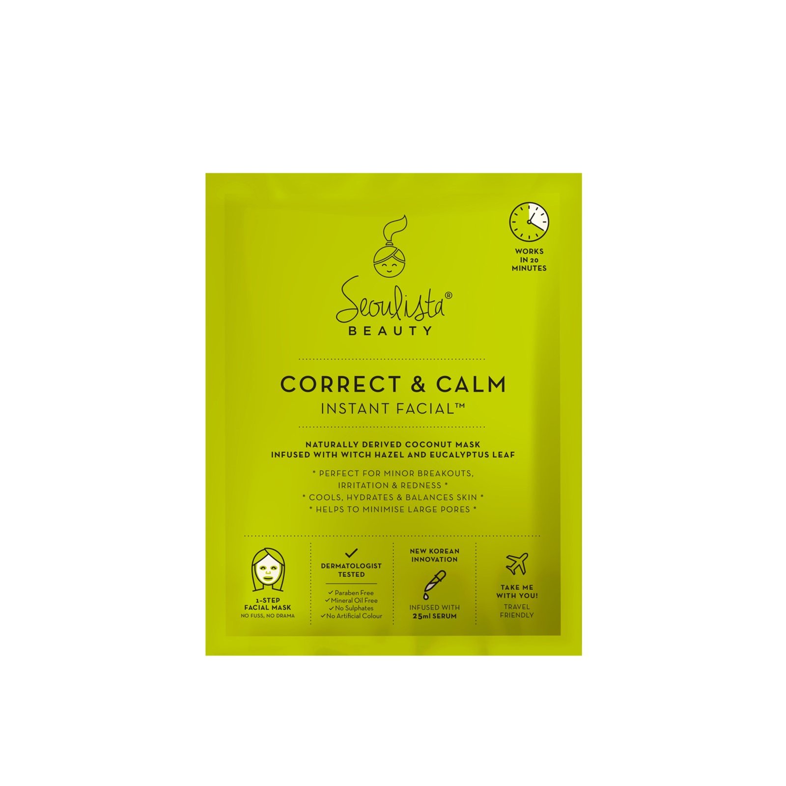 Seoulista Beauty Correct & Calm Instant Facial Sheet Mask 25Ml