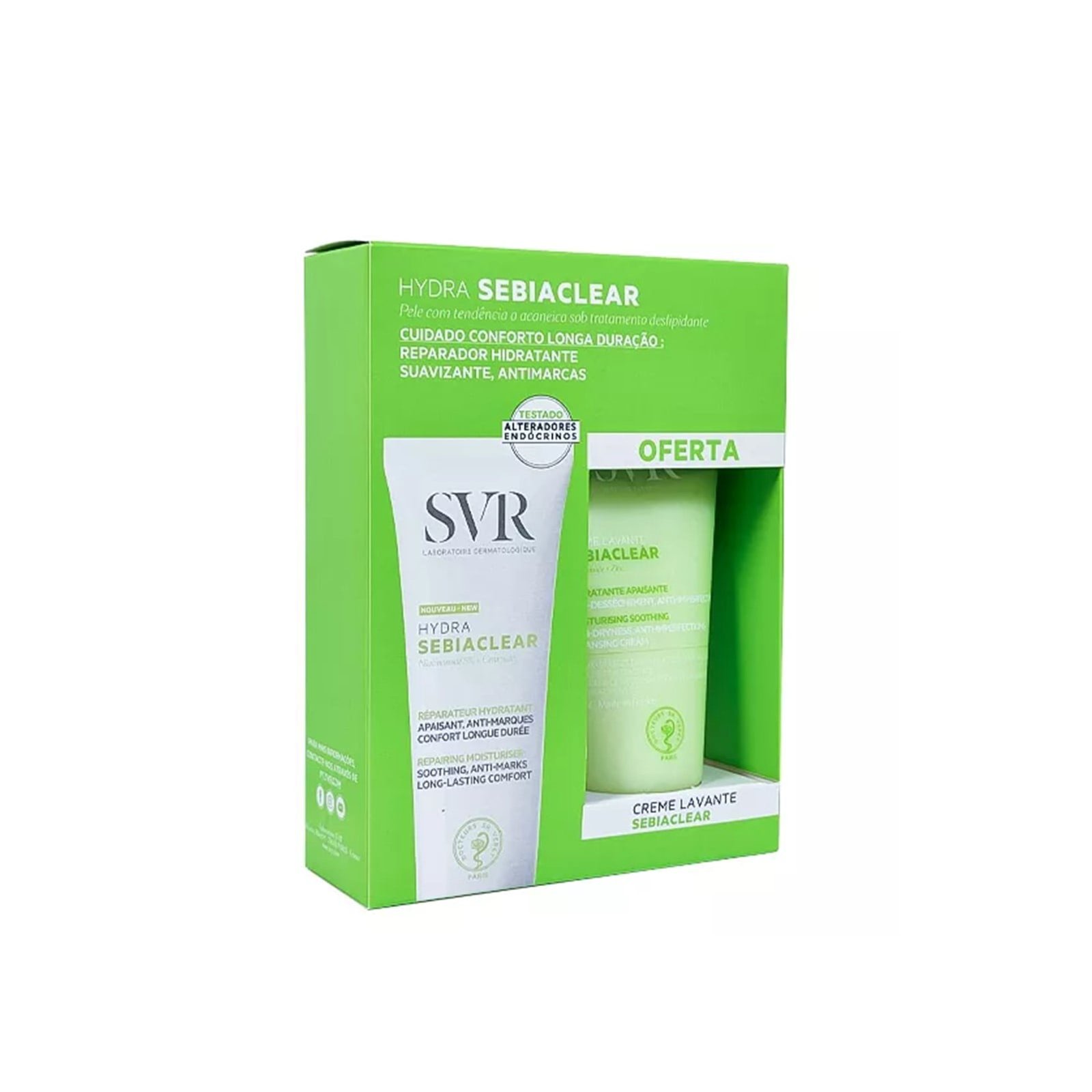 SVR Sebiaclear Hydra Repairing Moisturizer 40Ml + Cleansing Cream 55Ml ...
