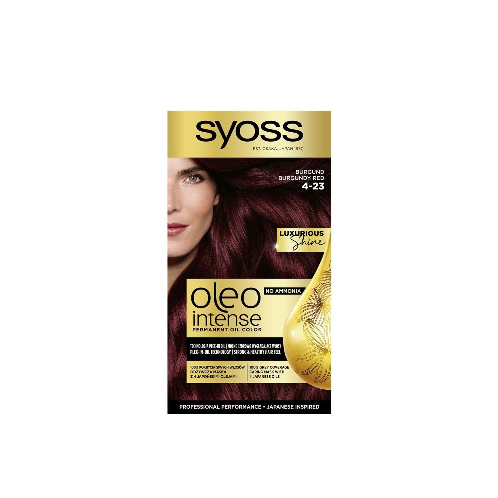 Syoss Oleo Intense Permanent Oil Color Permanent Hair Dye 4-23 Burgundy Red