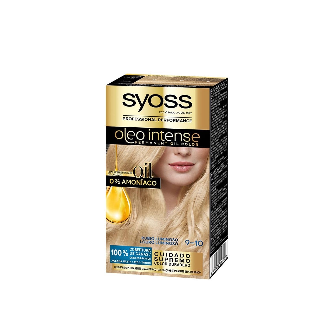 Syoss Oleo Intense Permanent Oil Color Permanent Hair Dye 9-10 Bright ...