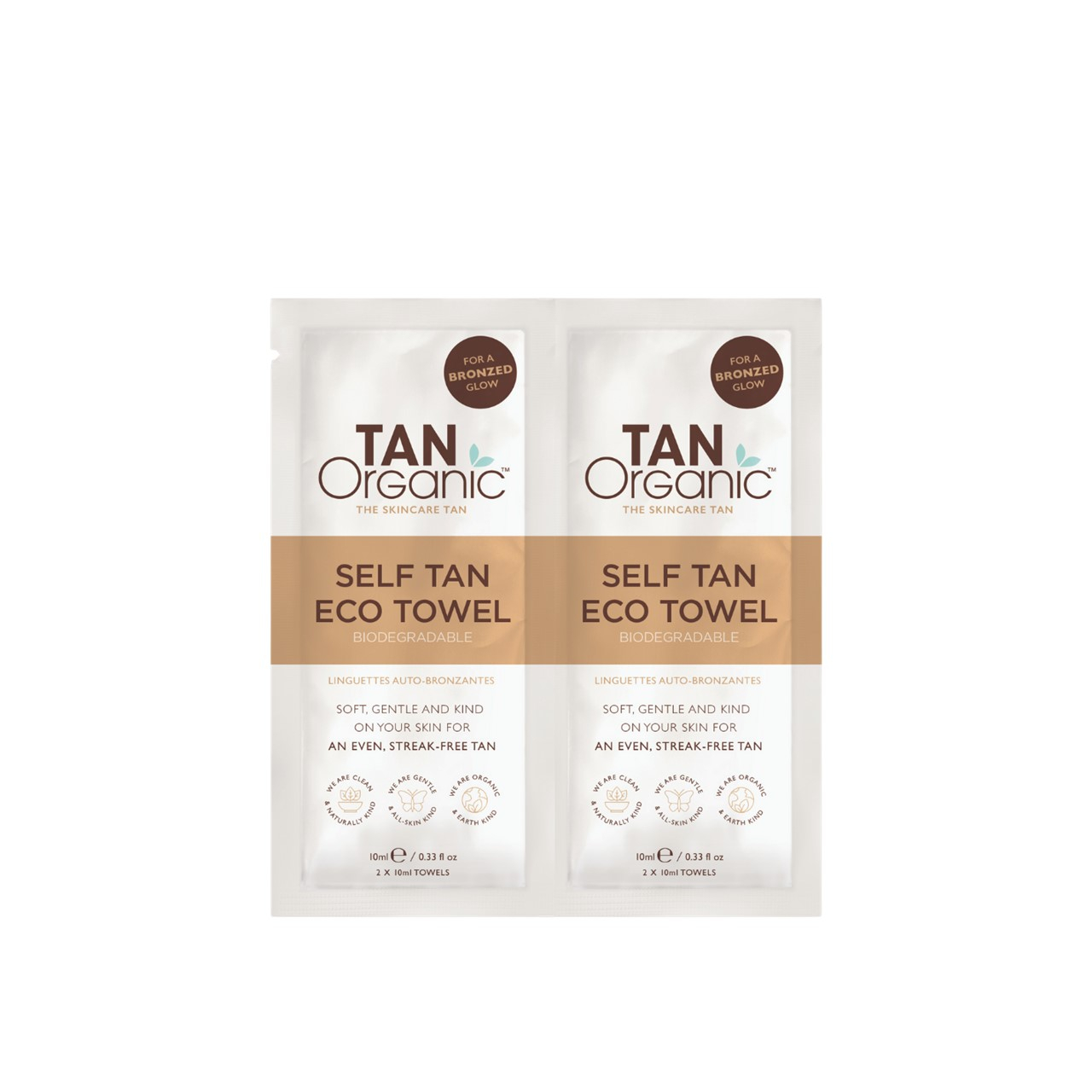 TanOrganic Self Tan Eco Towel 10ml x2 Ireland