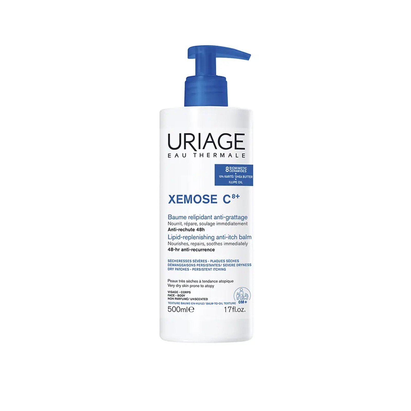 Uriage Xemose C8+ Lipid-Replenishing Anti-Itch Balm 500ml South Korea