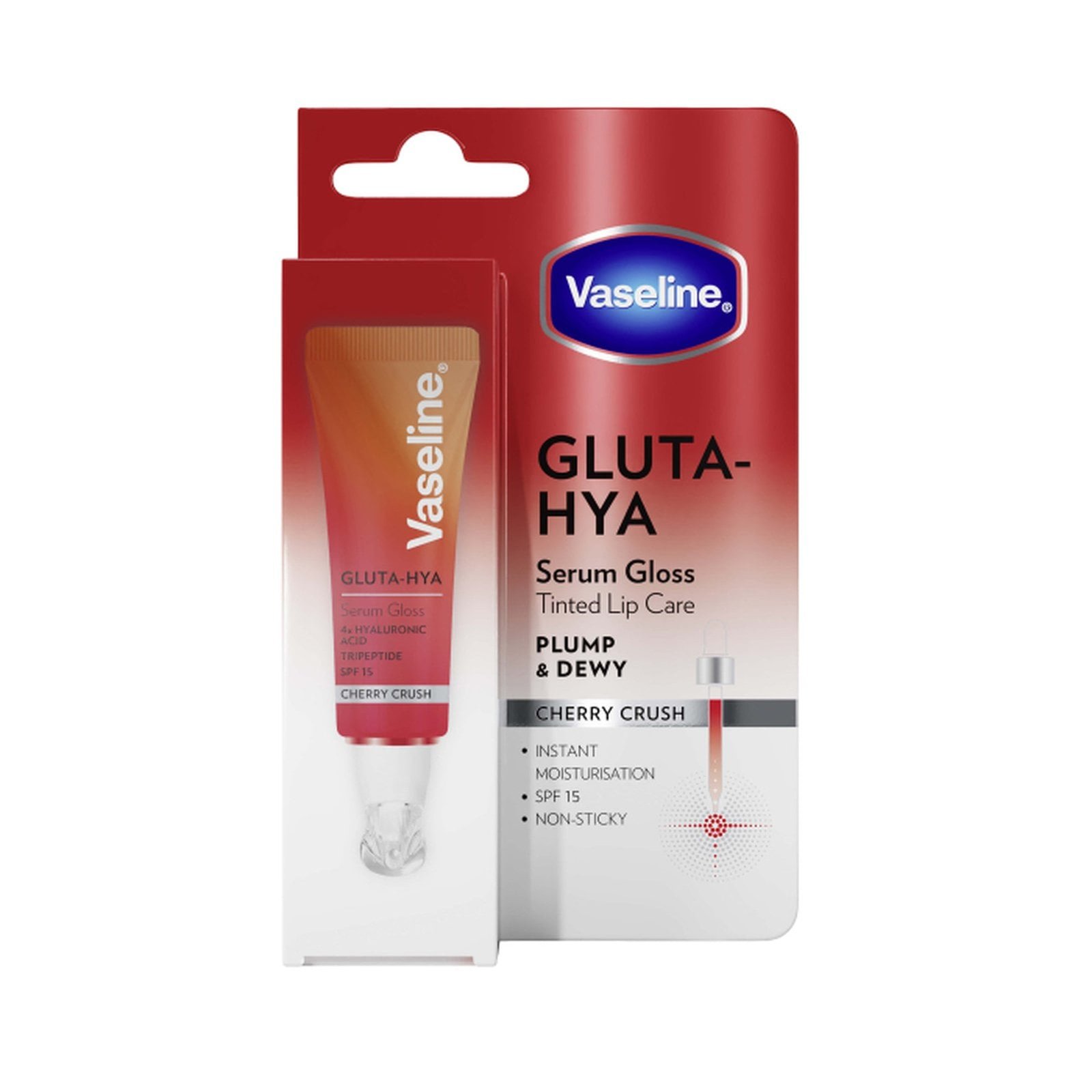 Vaseline Gluta-Hya Lip Serum Gloss SPF15 Cherry Crush 10ml Malaysia