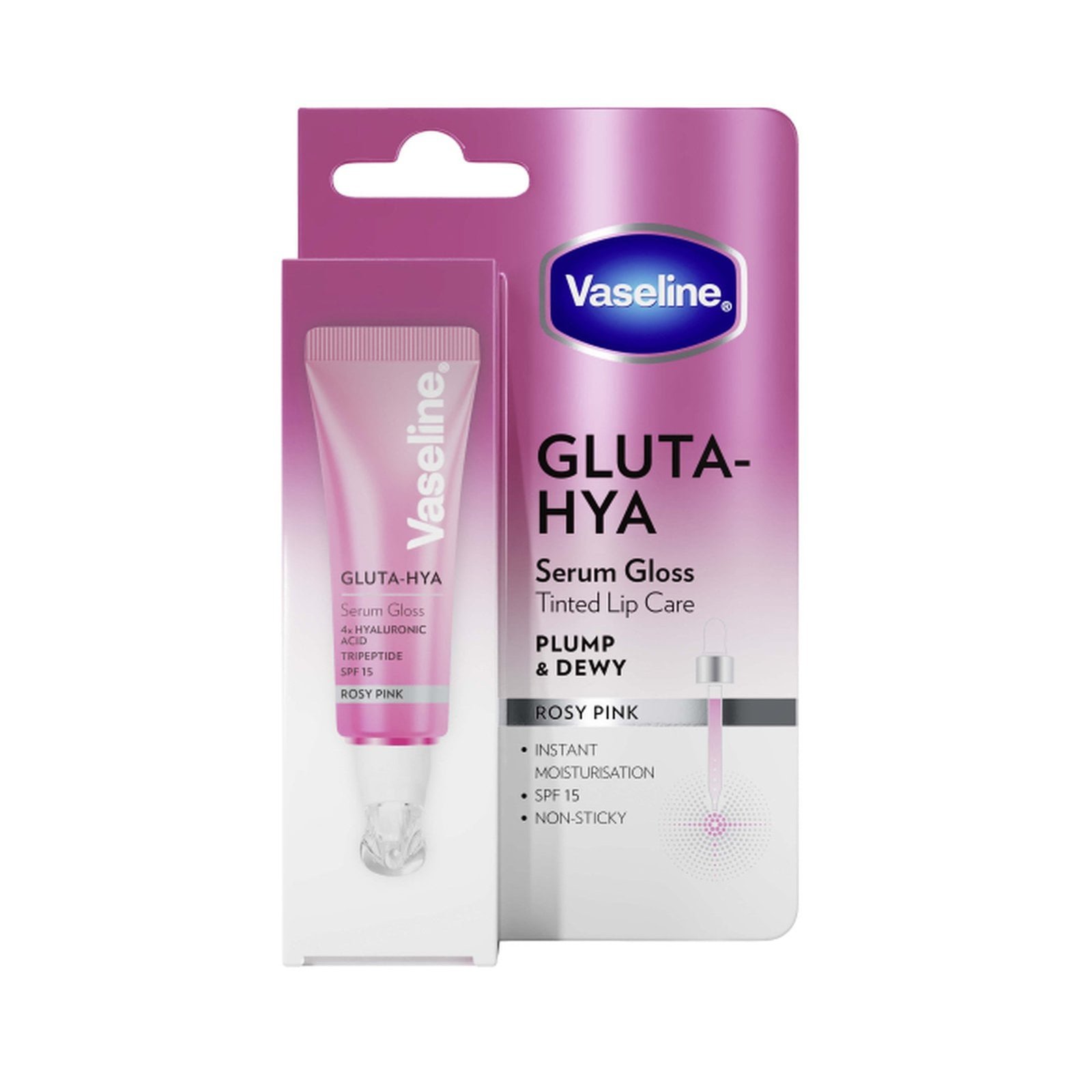 Vaseline Gluta-Hya Lip Serum Gloss Spf15 Rosa Rosado 10 ml (0.34Floz ...