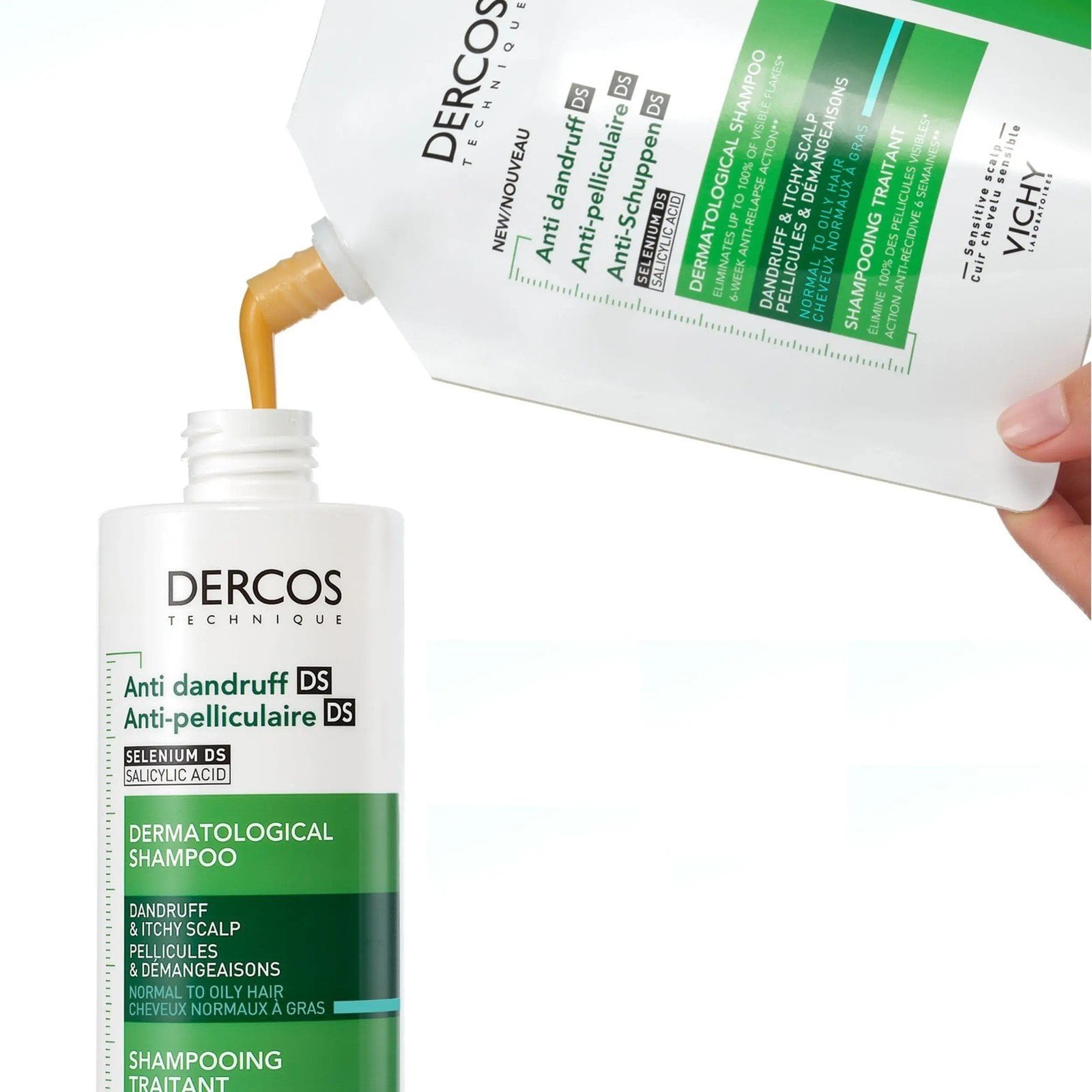 Vichy Dercos Anti-Dandruff DS Shampoo for Normal to Oily Hair Eco ...