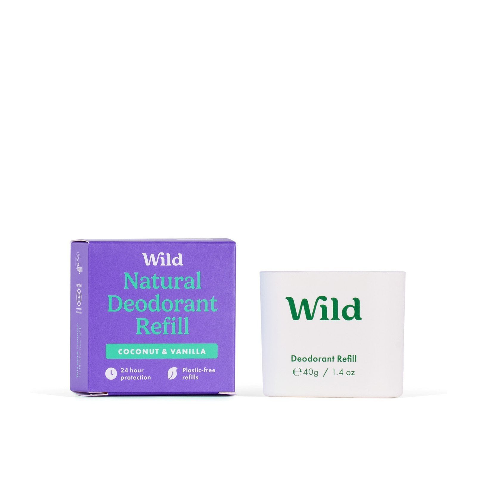 Wild Natural Deodorant Refill Coconut & Vanilla 40g New Zealand