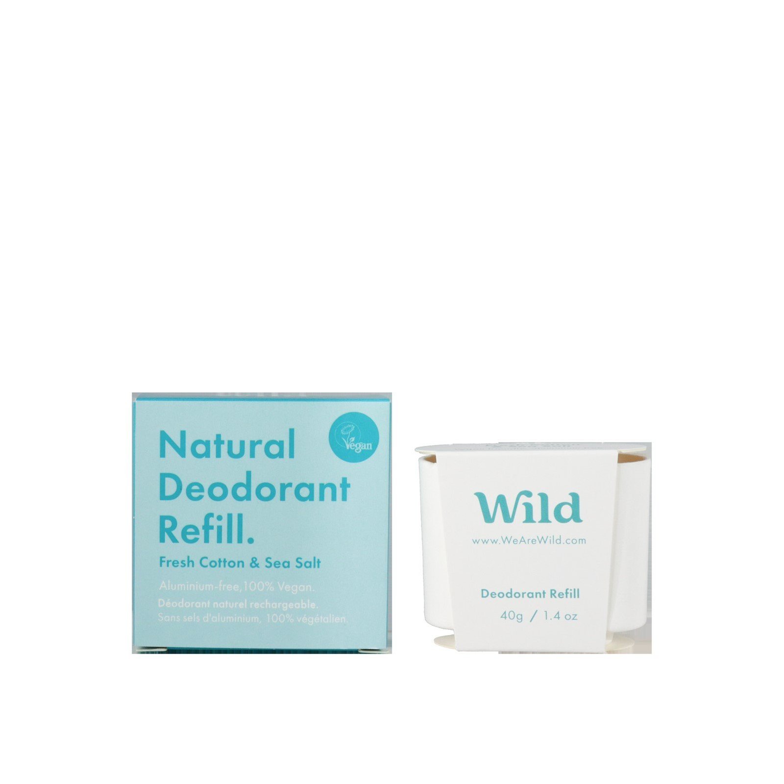 Wild Natural Deodorant Refill Fresh Cotton & Sea Salt 40g New Zealand