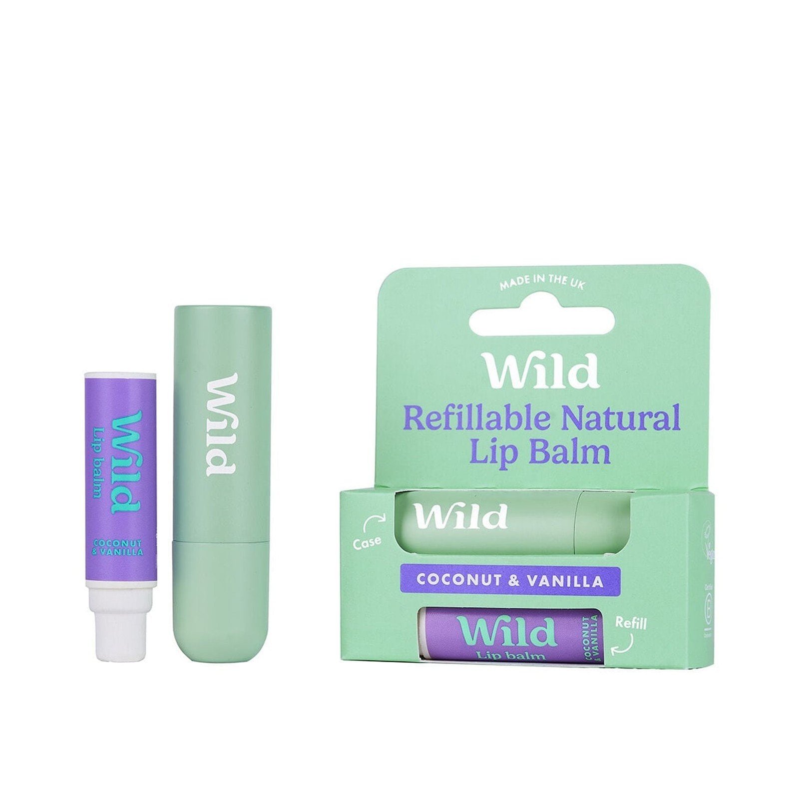 Wild Refillable Natural Lip Balm Coconut & Vanilla 4.5g Netherlands