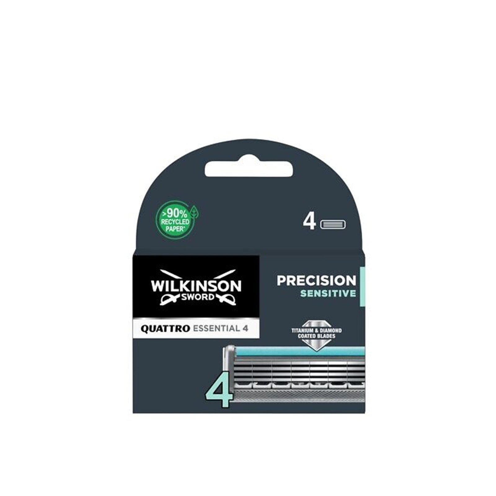 Wilkinson Sword Quattro Essential 4 Replacement Razor Blades x4 Estados ...