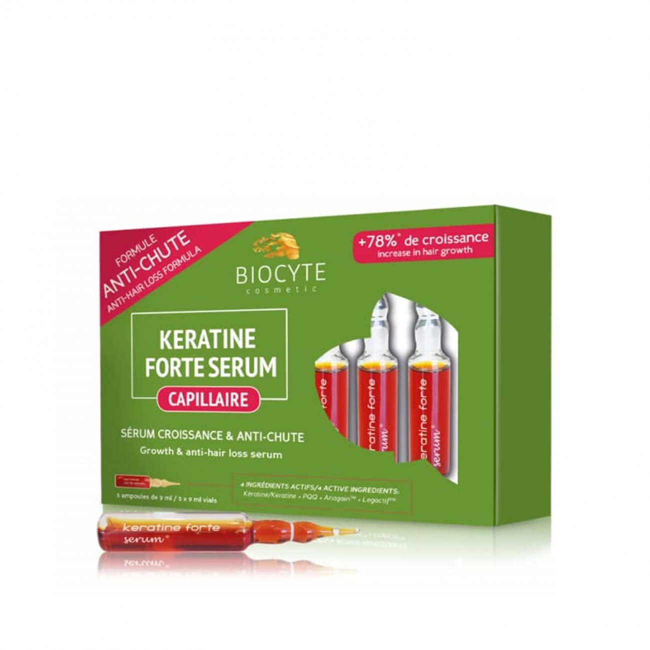 Comprar Biocyte Keratine Forte Growth & Anti-Hair Loss Serum 9ml x5 ...