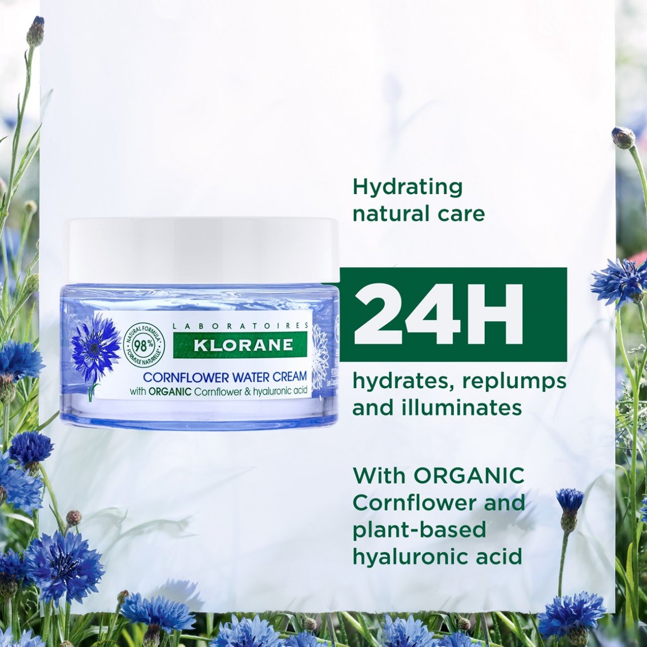 Buy Klorane Cornflower Water Cream with Organic Cornflower 50ml ...