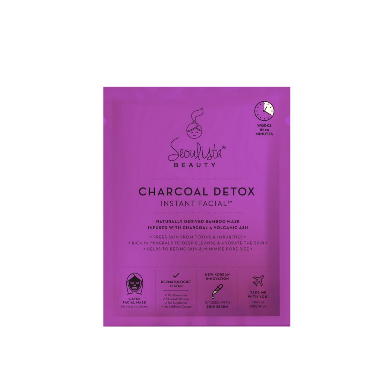 Buy Seoulista Beauty Charcoal Detox Instant Facial Sheet Mask 25ml · Turkey