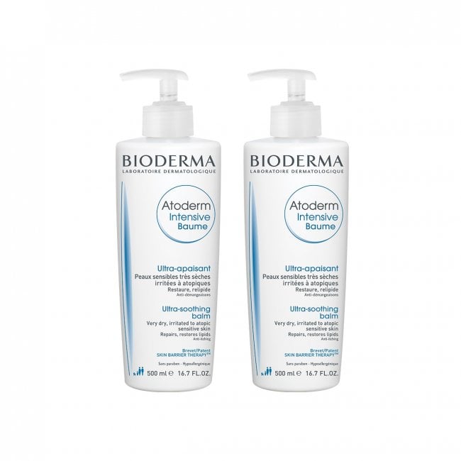 Buy Bioderma Atoderm Intensive Baume Dry Irritated Atopic Skin 500ml x2 ...