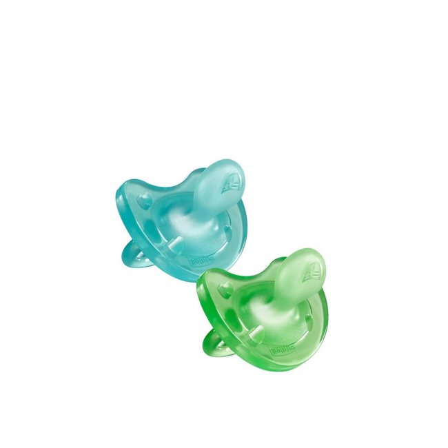 Buy Chicco Physio Soft Silicone Pacifier 6-16m Green/Blue x2 · Saudi ...