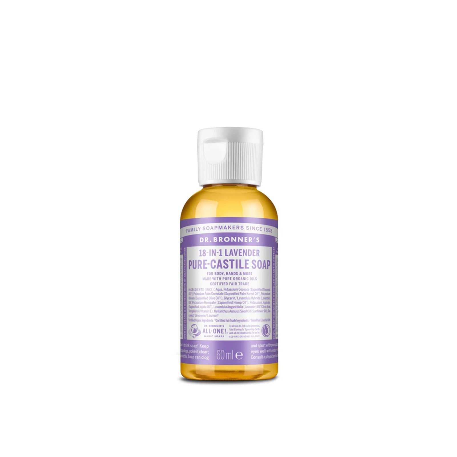 Dr. Bronner's Pure-Castile Soap 18-In-1 Lavender 60ml