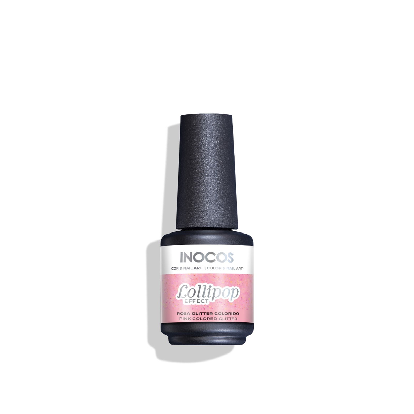 INOCOS Lollipop Effect Gel Polish LP2 Pink Colored Glitter 15ml